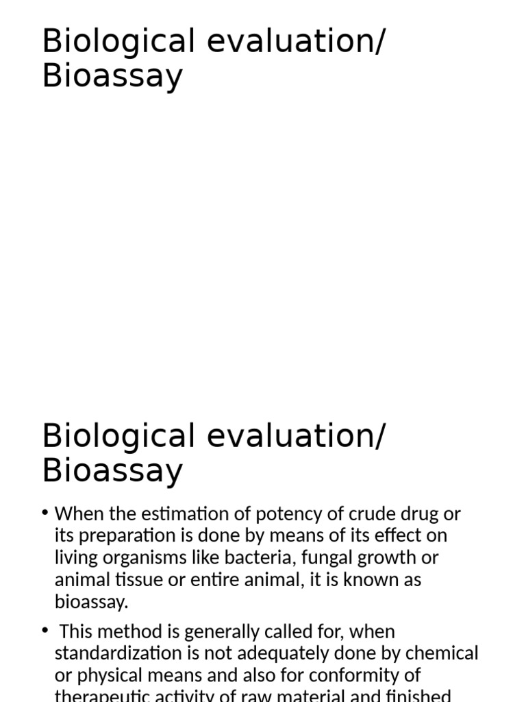Bioassay Methods for Drug Evaluation | PDF | Bioassay | Diabetes