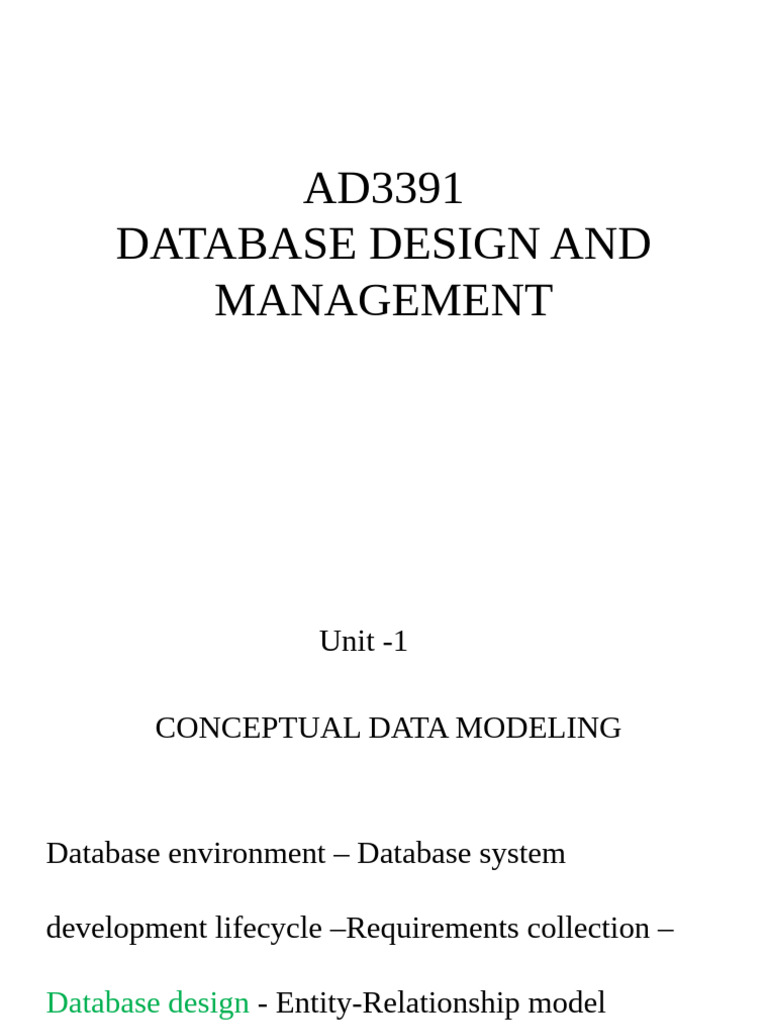 4.Database Design | PDF | Databases | Data Model
