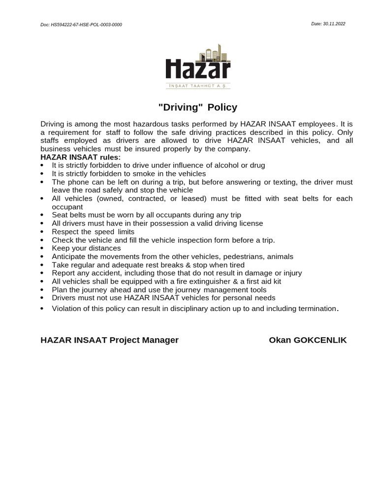 03. Driving Policy | PDF