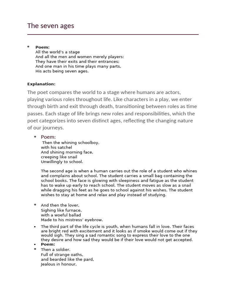 The Seven Ages | PDF