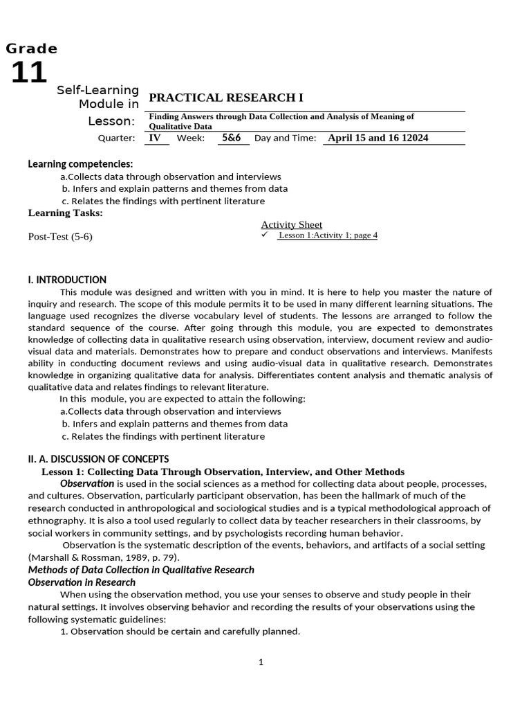 PR1-Learning-taskApril-15-and-16-2024-1 | PDF | Qualitative Research | Data