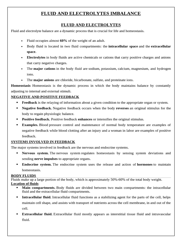 Fluid and Electrolyte Balance | PDF | Electrolyte | Ph