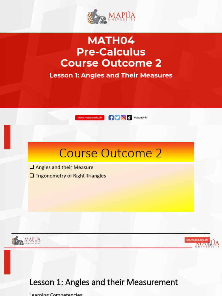 CO2 - Lesson 1-Angles and Their Measures | PDF | Triangle | Angle