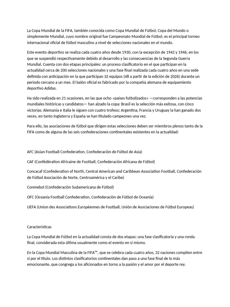 La Copa Mundial-WPS Office | PDF | FIFA Copa del Mundo | Asociación de ...