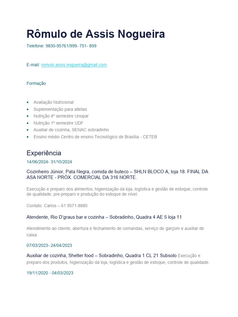 Curriculo atualizado | PDF