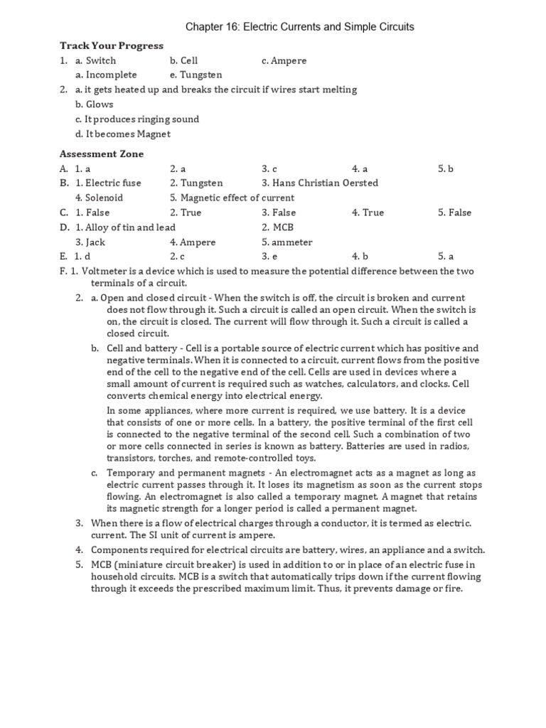 Electric Currents and Circuit Basics | PDF | Incandescent Light Bulb ...