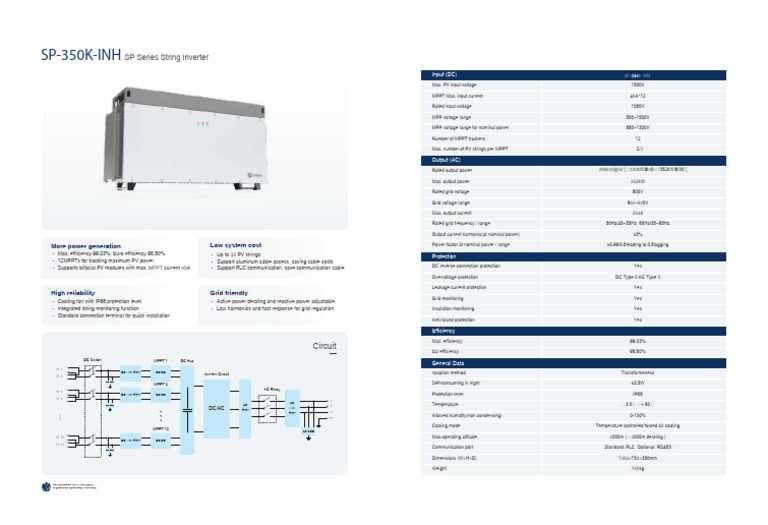 SP-350K-INH_Datasheet (3) | PDF | Power Inverter | Photovoltaics