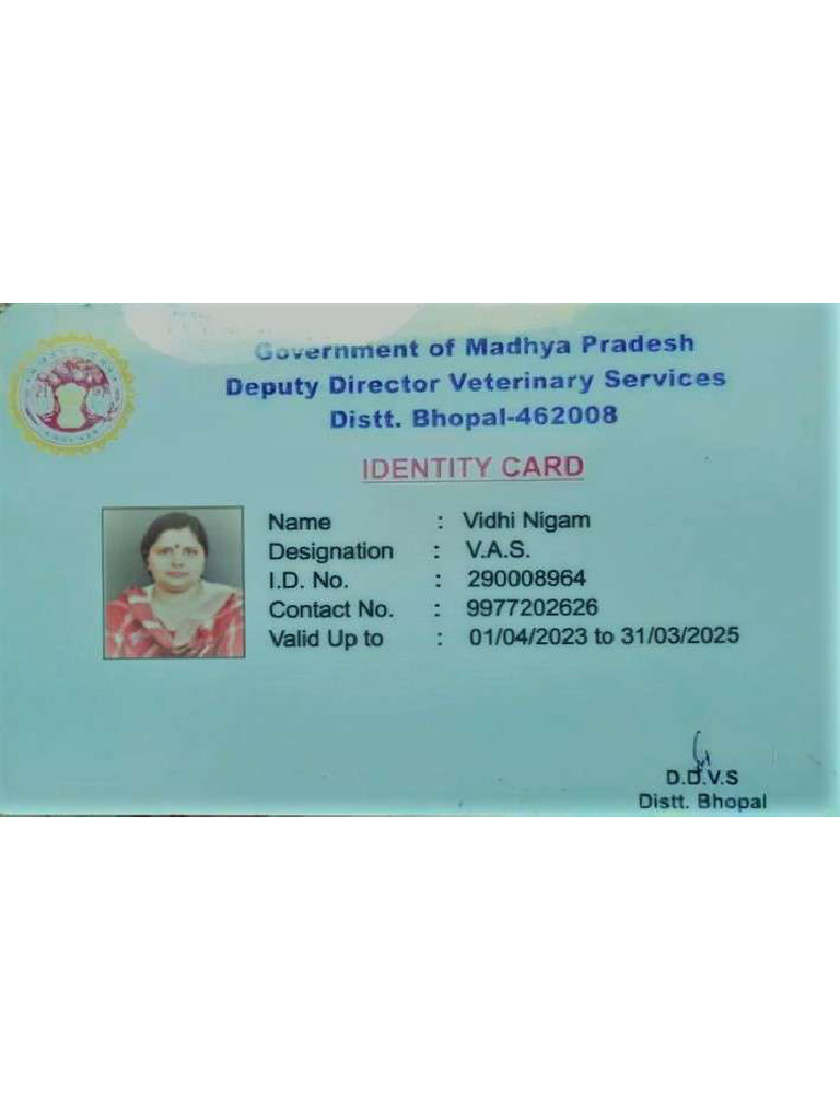 Vidhi Nigam - State Govt Id Card | PDF