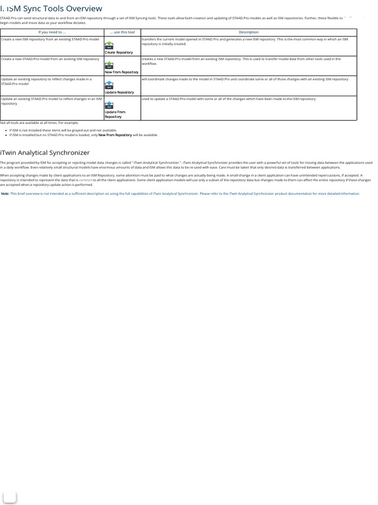 ISM Sync Tools for STAAD.Pro Users | PDF | Computer Science | Software ...