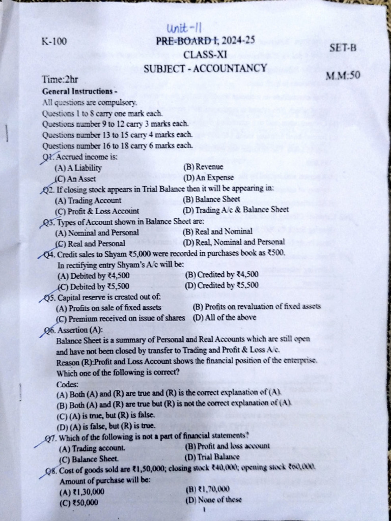 Unit ll Set B. BVM exam | PDF | Debits And Credits | Bad Debt