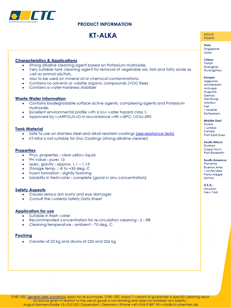 Product Information KT Alka English | PDF | Water | Chemical Compounds