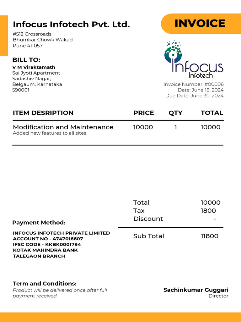 White Yellow Invoice | PDF