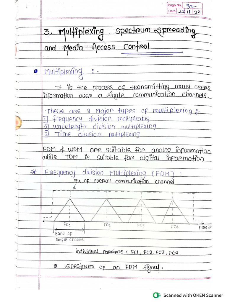 Multiplexing Spectrum Spreading and Media Access Control | PDF