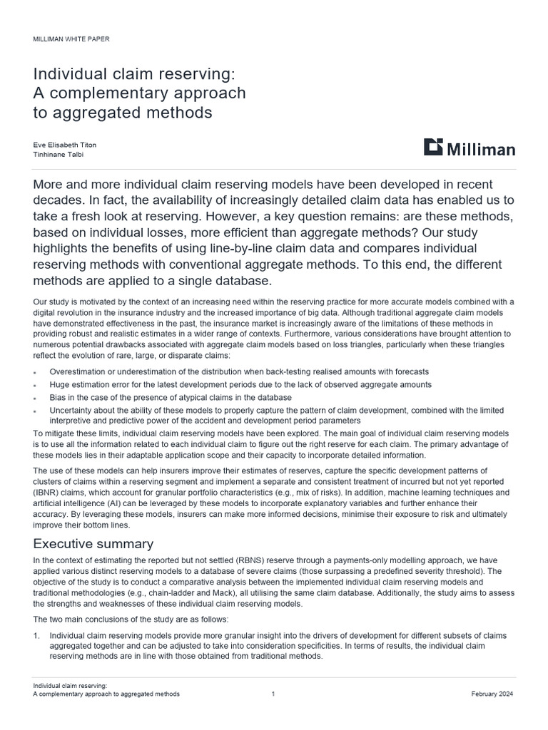 2-29-24_Individual-claims-reserving | PDF | Machine Learning | Estimator