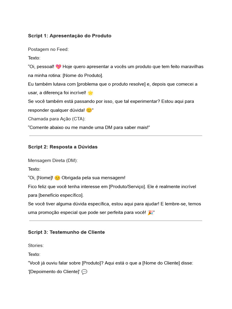 Scripts de Vendas | PDF