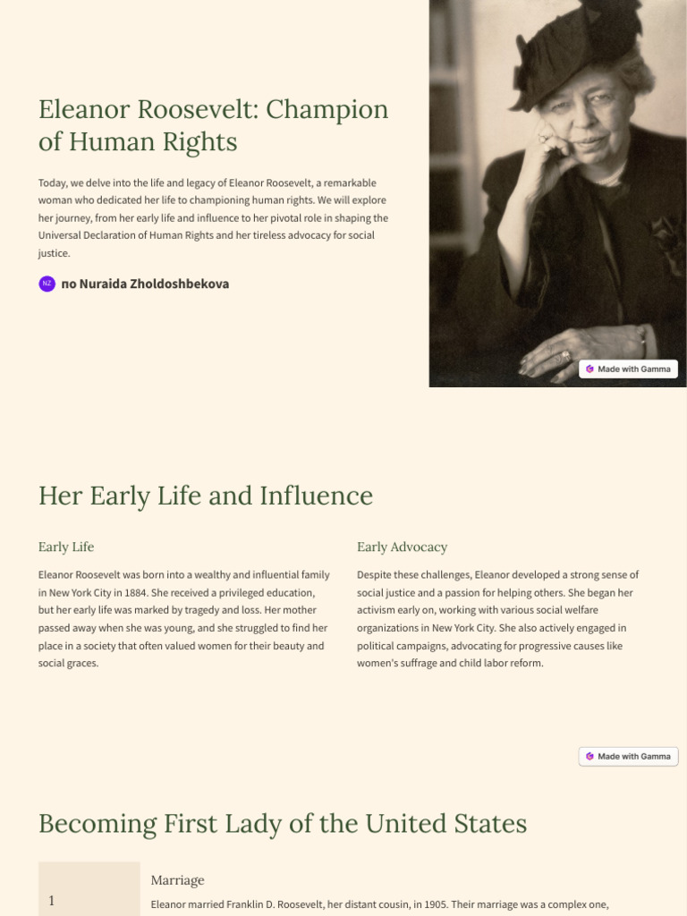Eleanor Roosevelt Champion of Human Rights | PDF | Human Rights ...