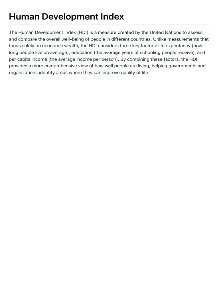 Human Development Index | PDF