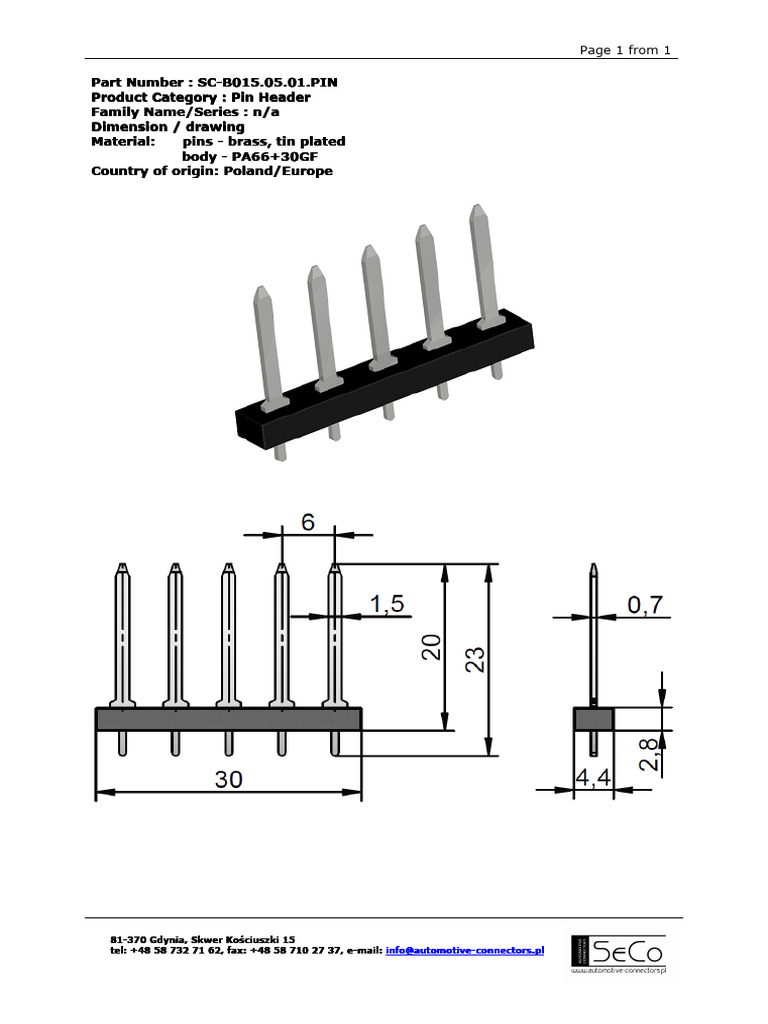 Automotive Connectors SC-B015.05 Details | PDF