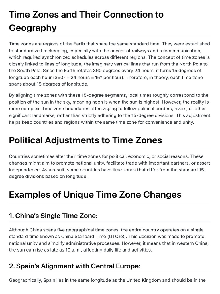 Different Time Zones | PDF | Longitude | Hour
