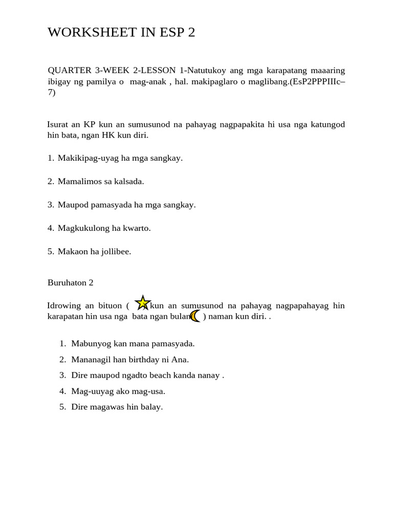 Quarter 3 Esp2 Week 2 | PDF