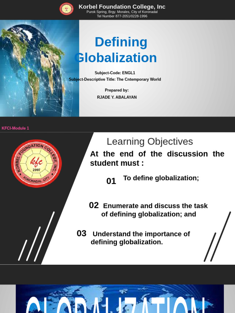 Defining Globalization: Key Concepts | PDF | Globalization | Liberal ...