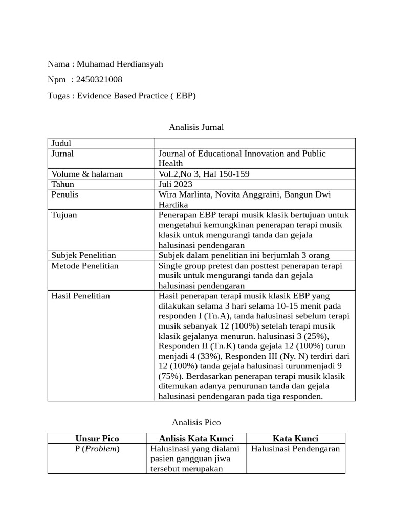 Terapi Muzsik Ebp | PDF
