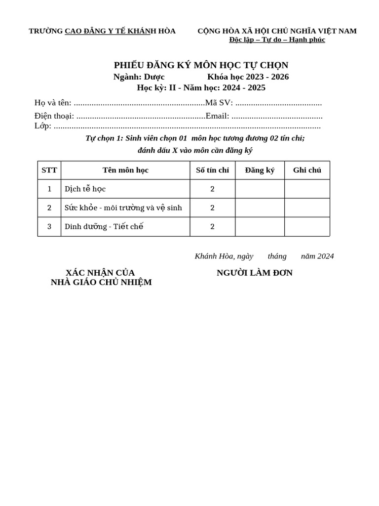 8. DANG KY MON HOC DƯỢC 13ABCDE | PDF