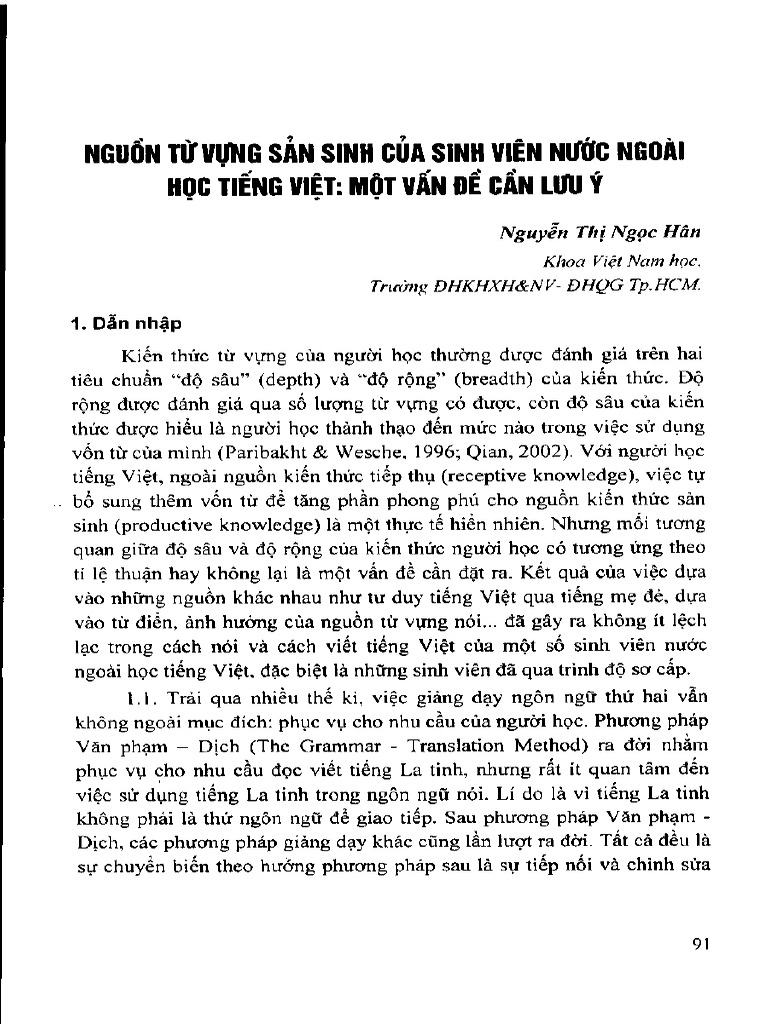 Nguon Goc Tu Vung San Sinh Cua Tieng Viet | PDF