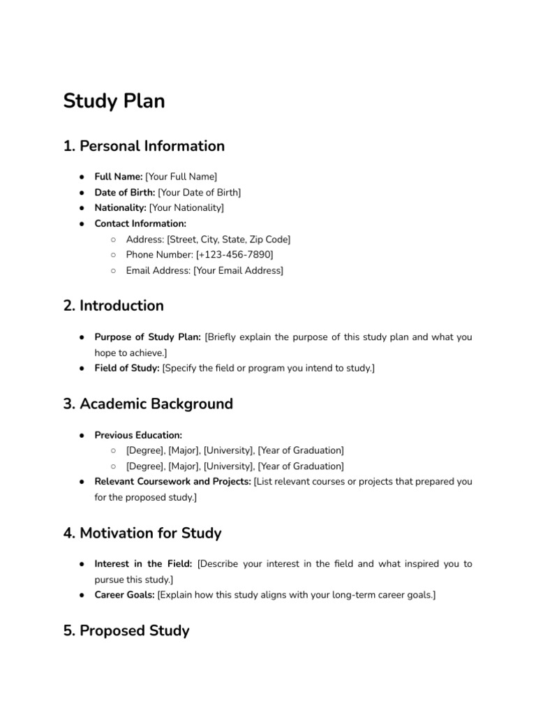 Study Plan | PDF | Cognition