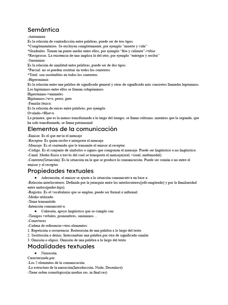 Resumen Lengua | PDF | Comunicación | Palabra