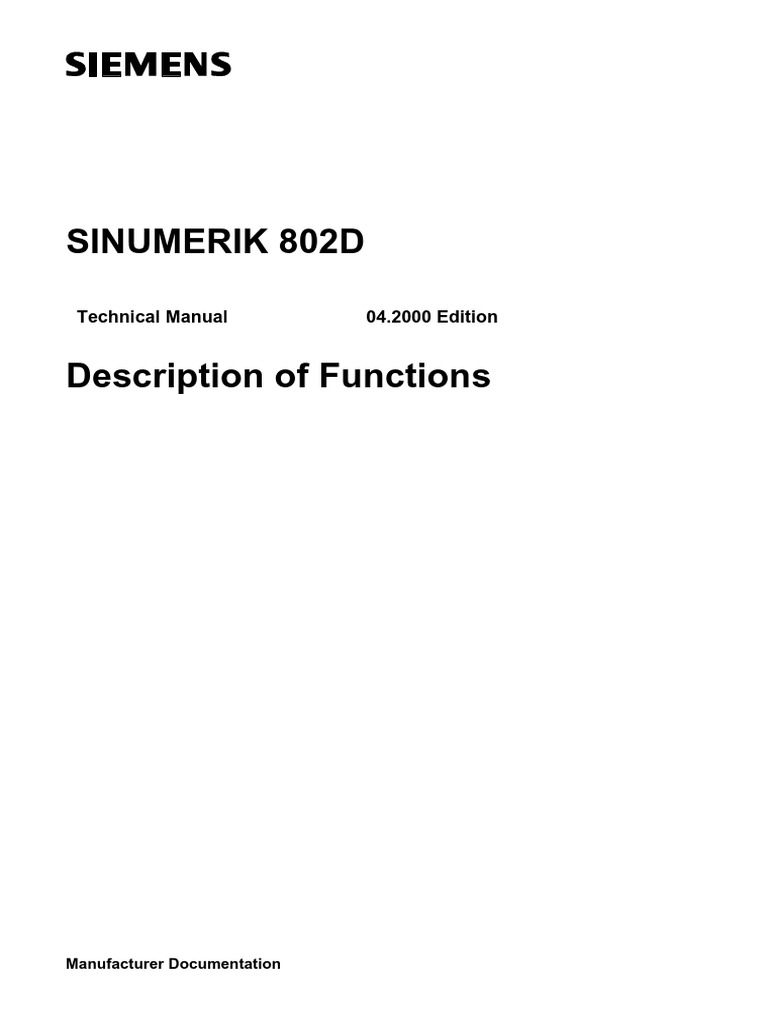 SINUMERIK 802D Technical Manual | PDF | Trademark | Function (Mathematics)