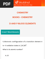 Chem-12 Pyq - D F Block | PDF | Transition Metals | Manganese