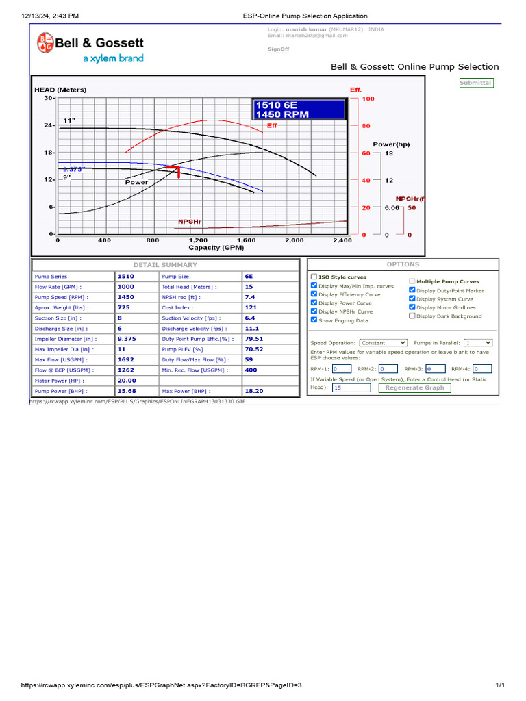 2. 1000 USGPM @ 15 Mtr | PDF | Pump | Chemical Engineering