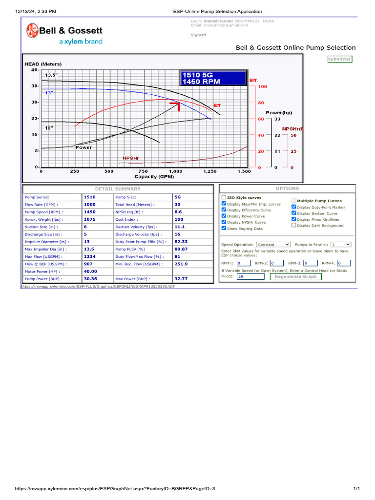 3. 1000 USGPM @ 30 Mtr | PDF | Pump | Continuum Mechanics