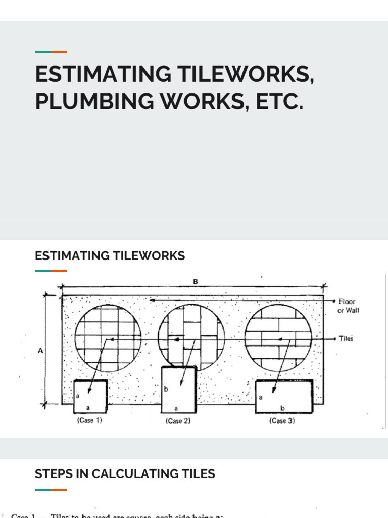 Estimating Tileworks Plumbing Works Etc. 2 | PDF | Concrete | Tile