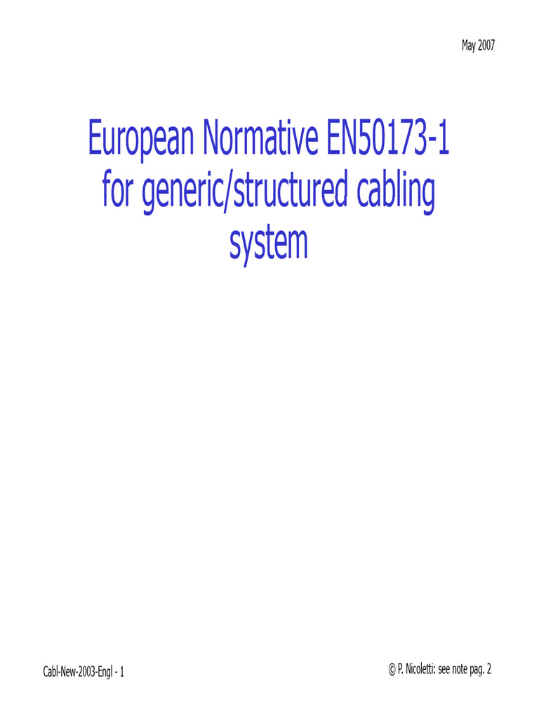 en 50173 Data Cabling Standards PDF Free | PDF | Fiber Optic ...
