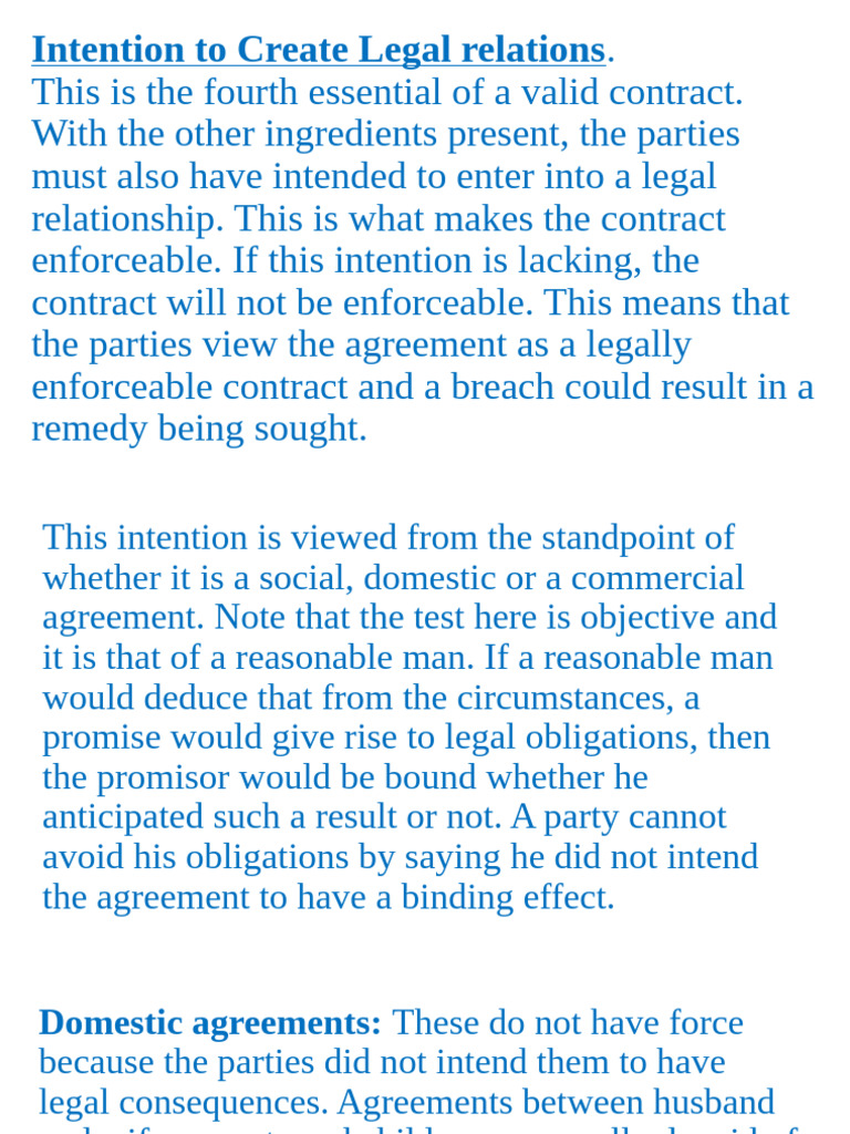 Intention To Create Legal Relations | PDF | Private Law | Common Law