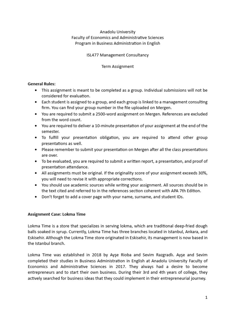 Assignment Brief 2024 2025 Fall Pdf Business Economies