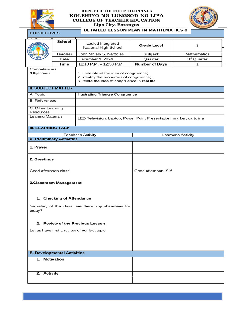 DLP-1 | PDF | Teachers | Learning