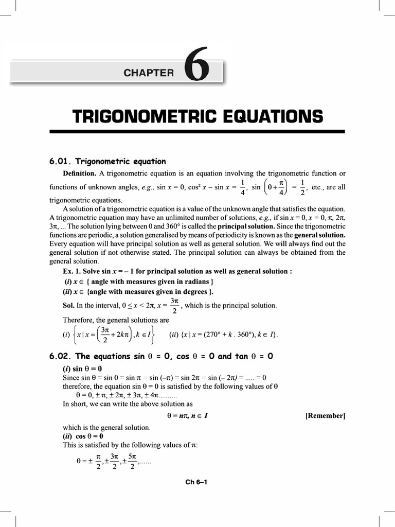 Trigonometric Equations | PDF
