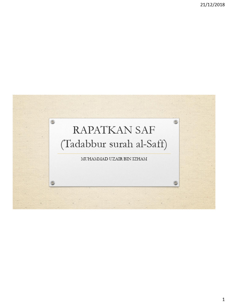 RAPATKAN SAF | PDF