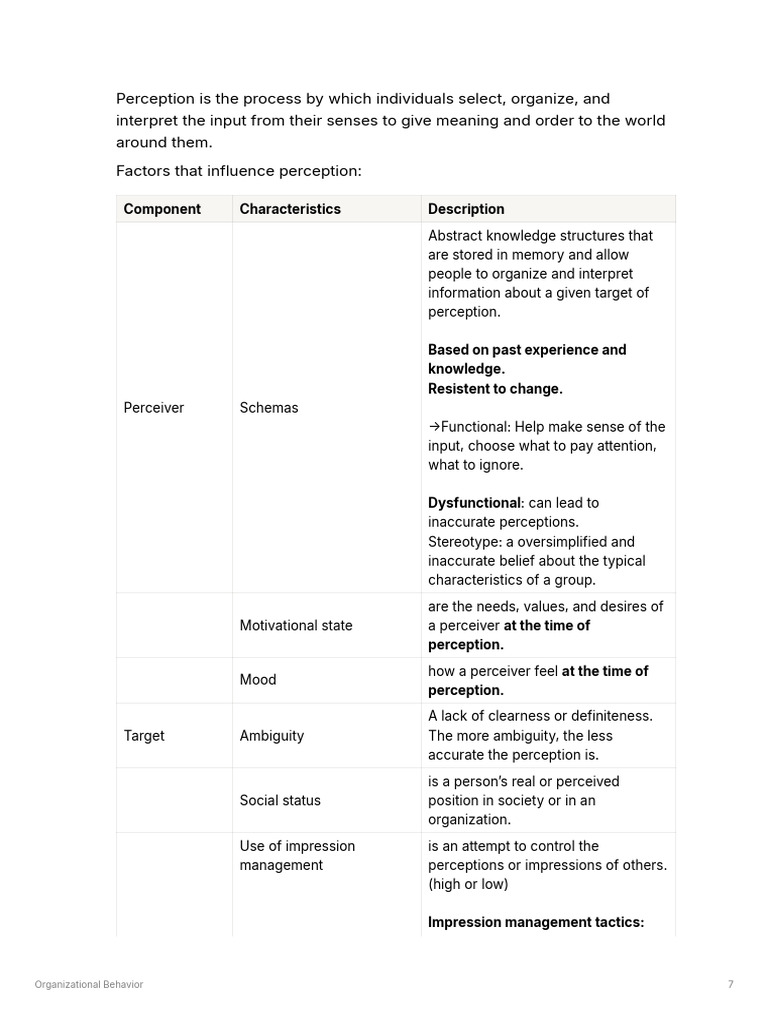 FTU OB Session 4 | PDF | Perception | Bias