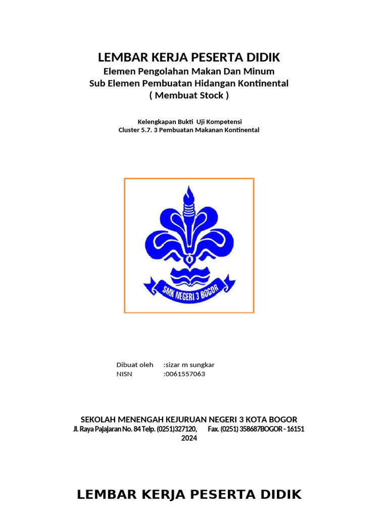 LKPD Stock Sizar Muhammad Sungkar Xi-Kul 4 | PDF