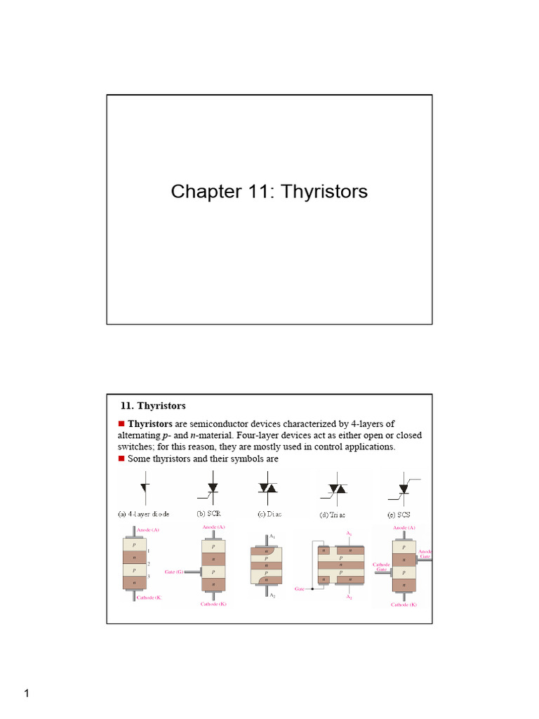 Thyristor Applications & Basics | PDF | Diode | Bipolar Junction Transistor
