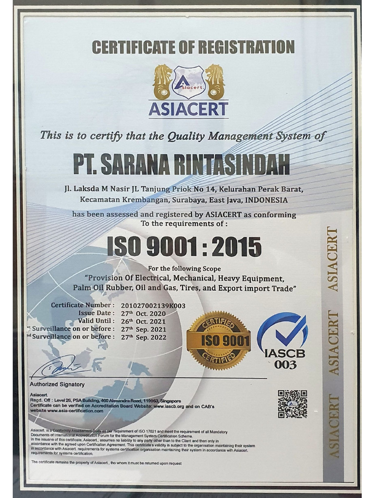 Iso 9001 2015 Sri | PDF