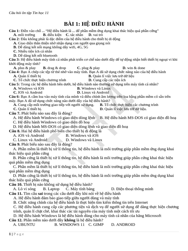 KTGK_1_Tin_11_On_24_HS | PDF