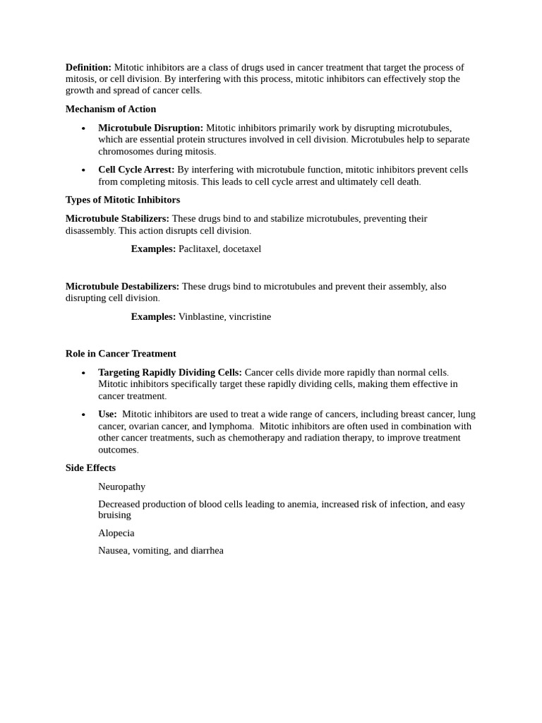 Mitotic Inhibitors | PDF
