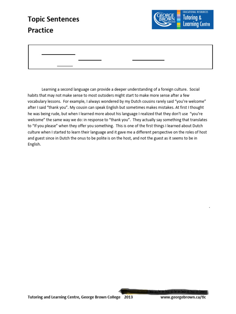 Mastering Topic Sentences for Writing | PDF | Human Communication