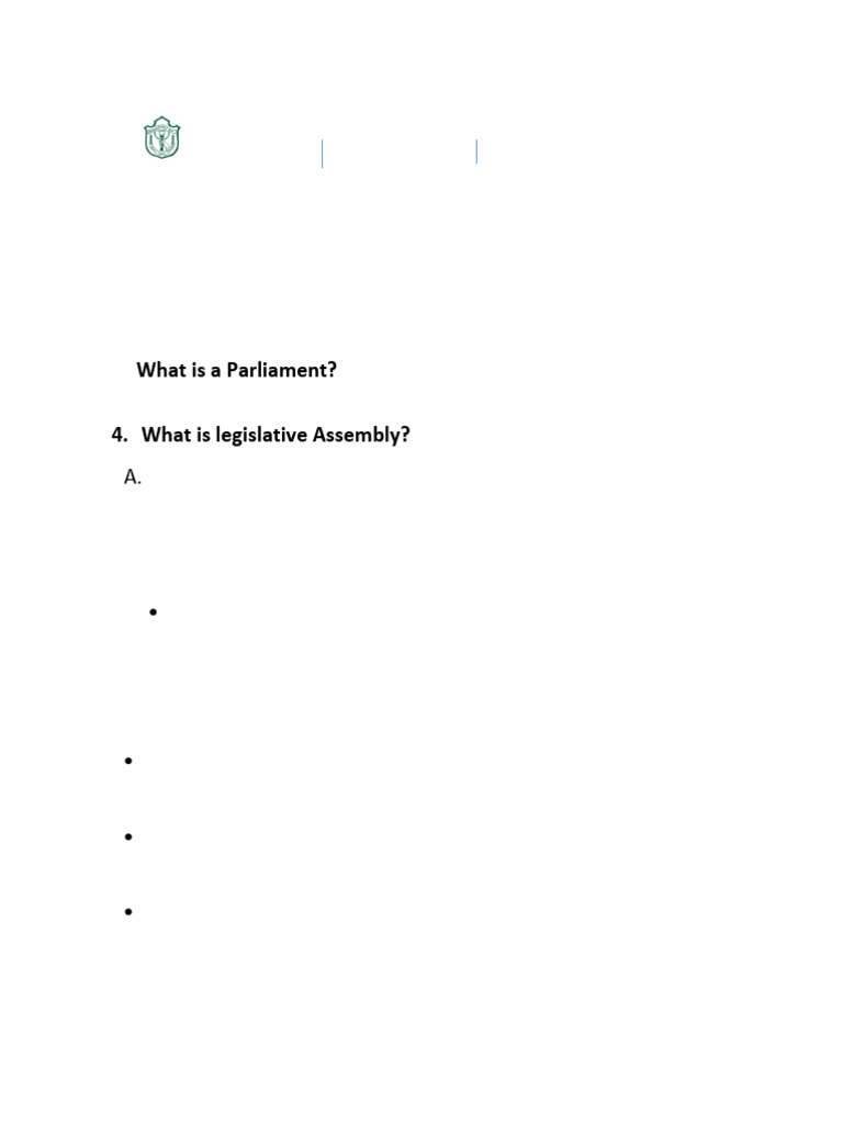 What Is A Parliament? 4. What Is Legislative Assembly? | PDF | Supreme ...