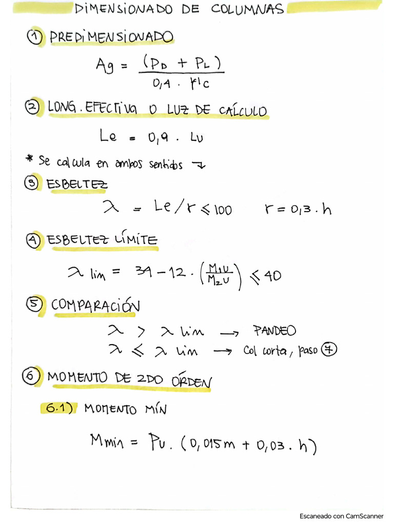 Resumen Formulas Columnas y Bases | PDF